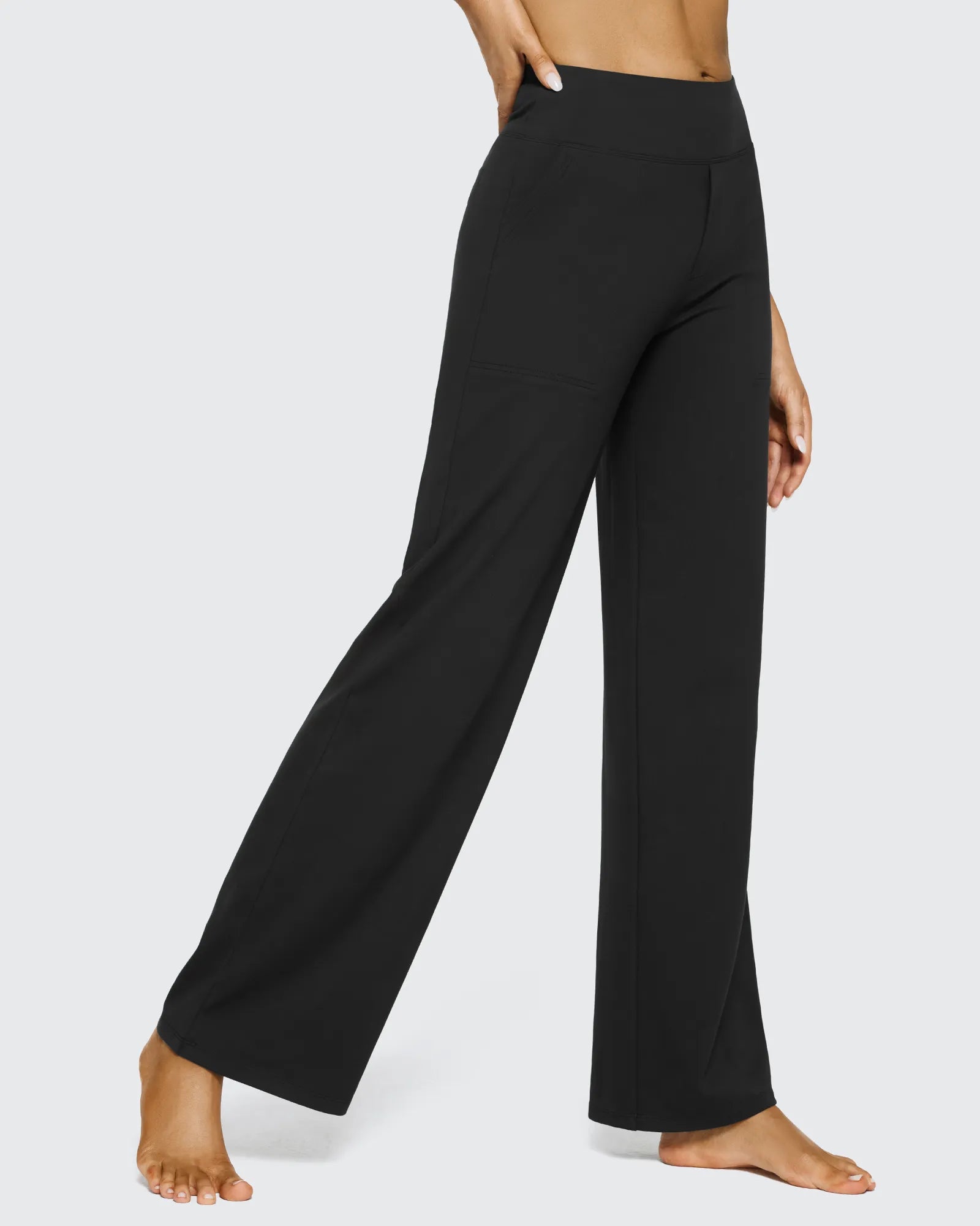 Women’s Loose Dress Pants – 33 Inseam, Long Wide-Leg Fit with Pockets ...
