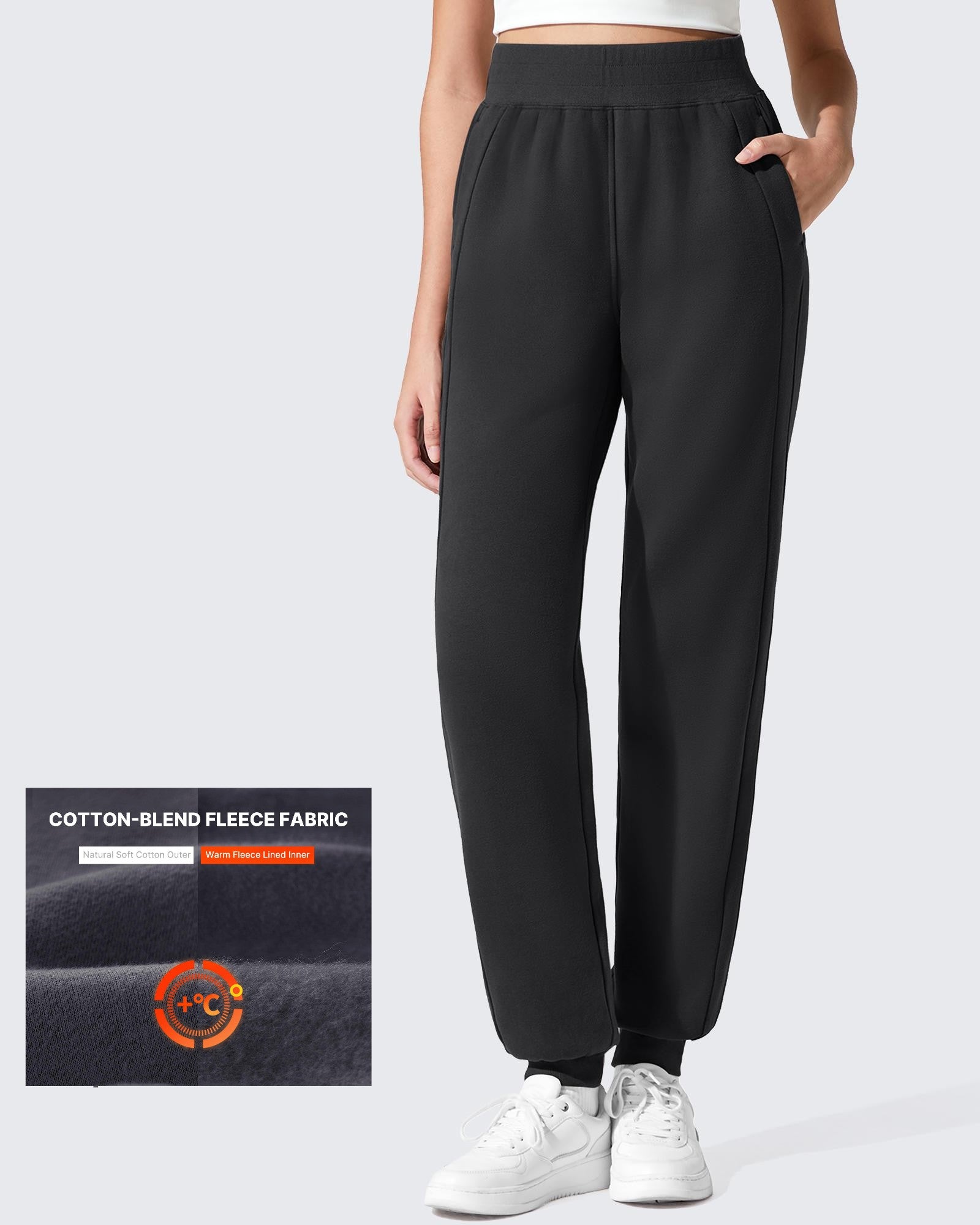 Women's Cotton Fleece Lined Joggers – G4Free Warm Therma